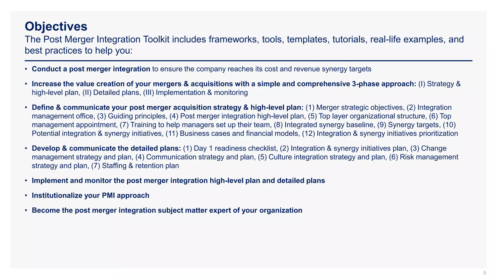 Post Merger Integration Toolkit - Overview and 3-Phase Approach.pptx