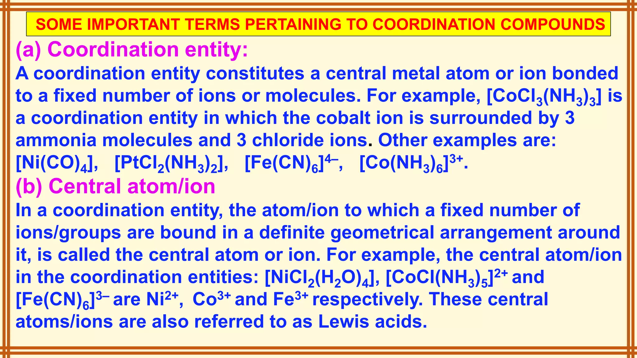 9. Coordination compounds class 12-1.pptx | Chemistry | Science