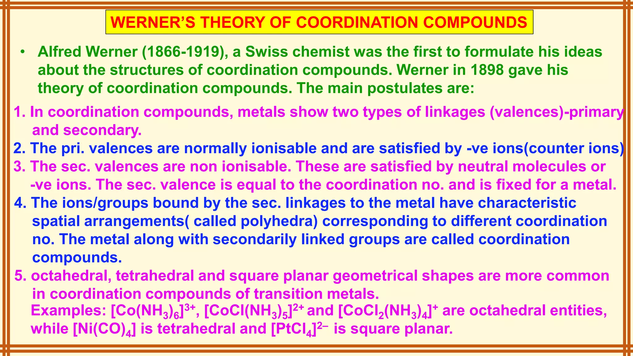 9. Coordination compounds class 12-1.pptx | Chemistry | Science