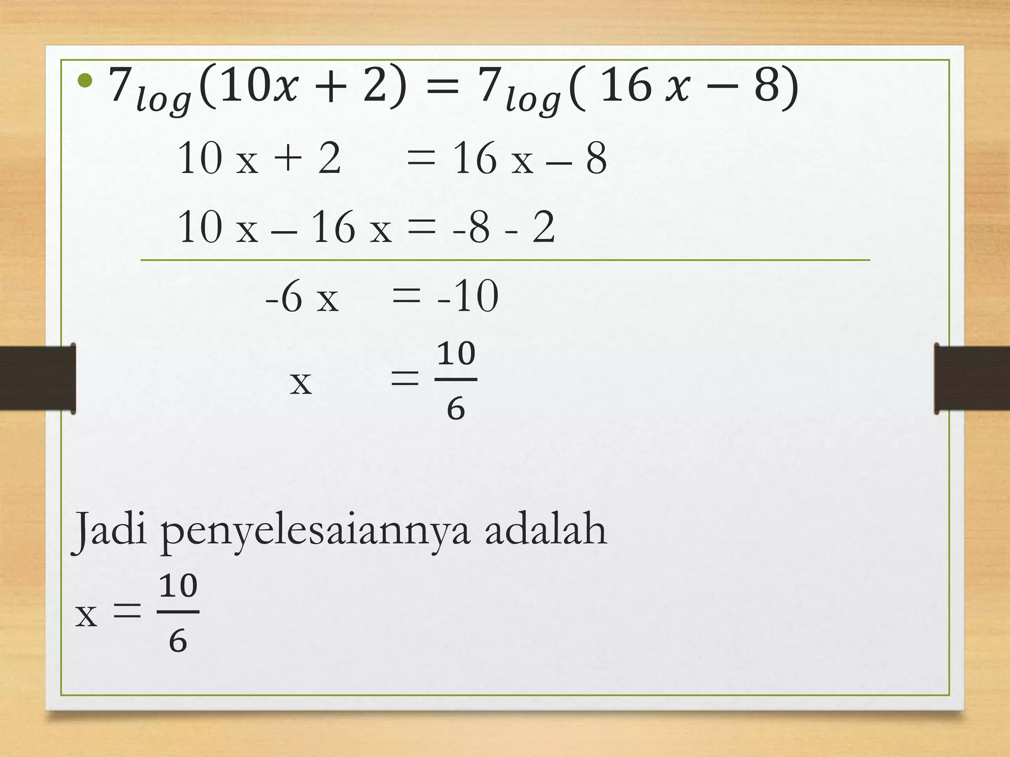 Persamaan Logaritma Pptx