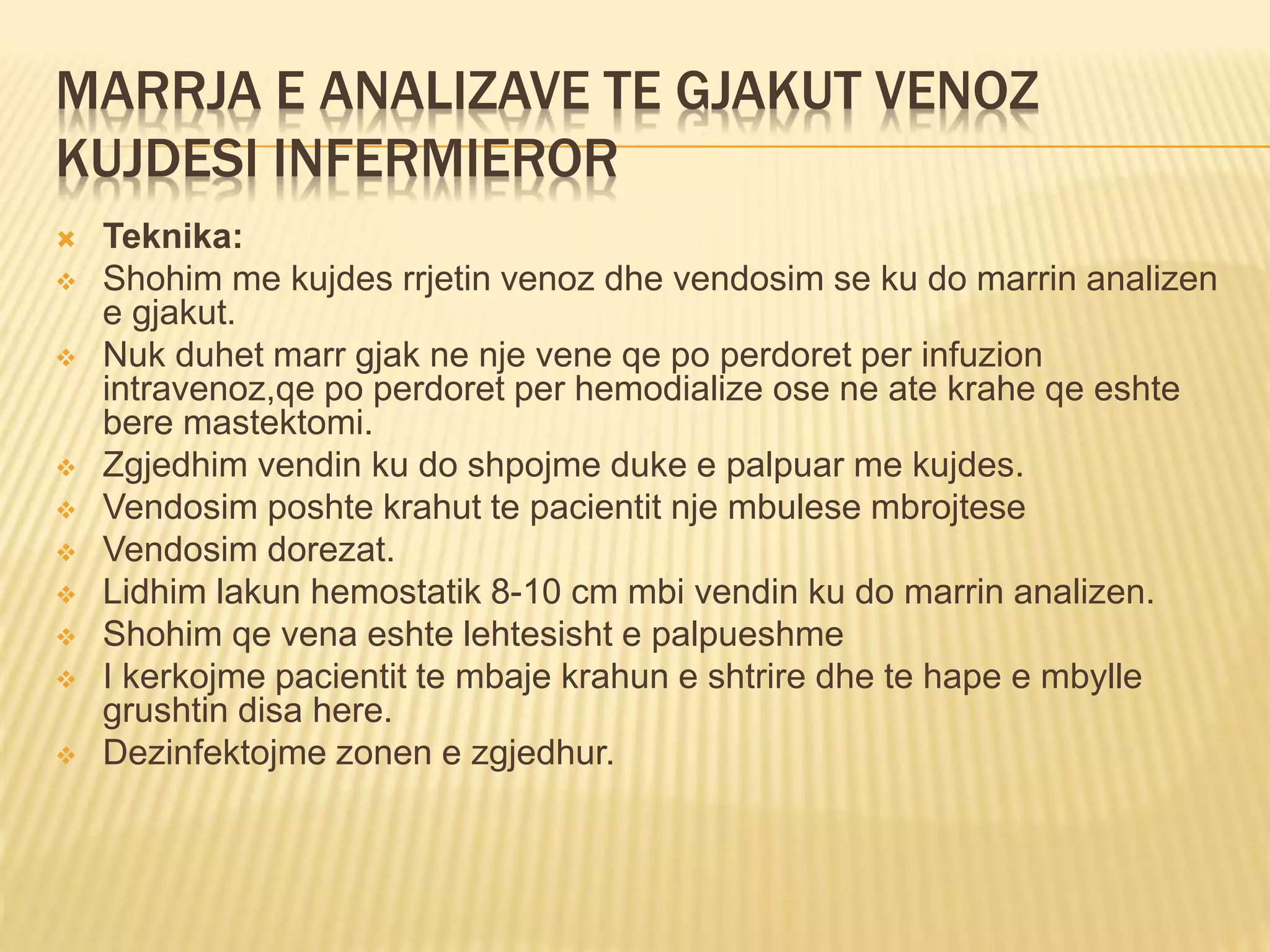 MARRJA E ANALIZAVE TE GJAKUT VENOZ,ARTERIAL DHE KAPILAR.pptx