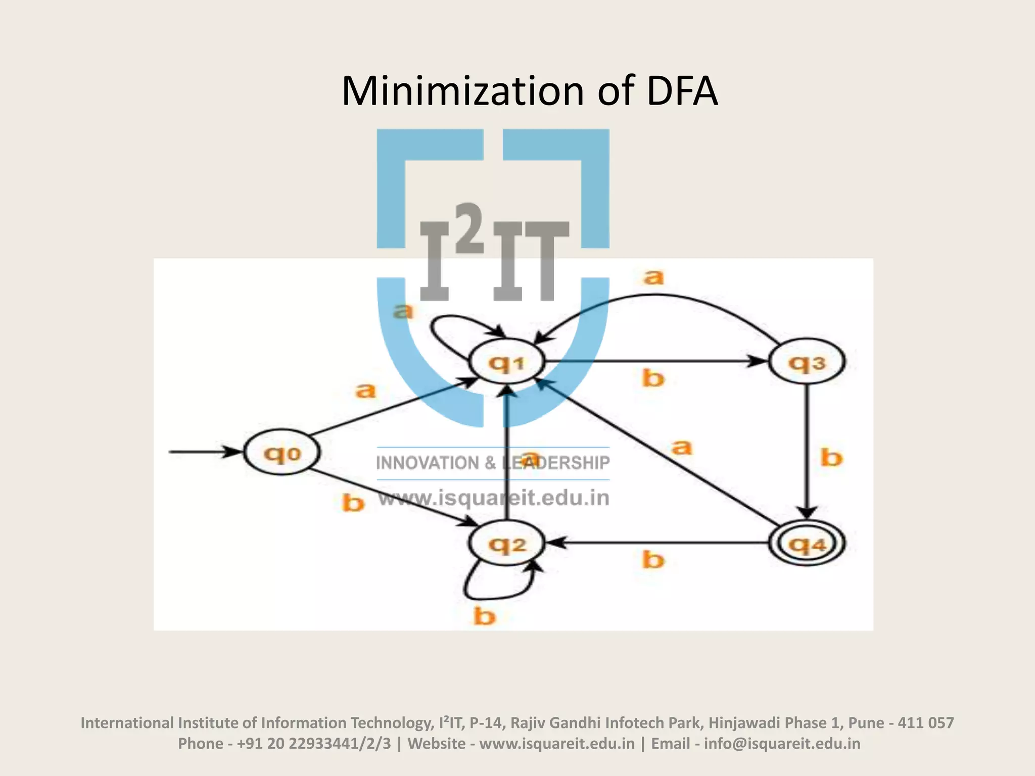 Minimization of DFA | PPTX