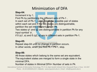 Minimization of DFA | PPTX