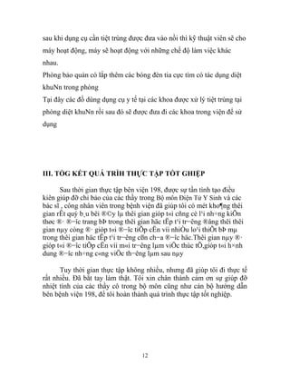 BÁO CÁO THỰC TẬP TẠI BỆNH VIỆN 198 | DOC