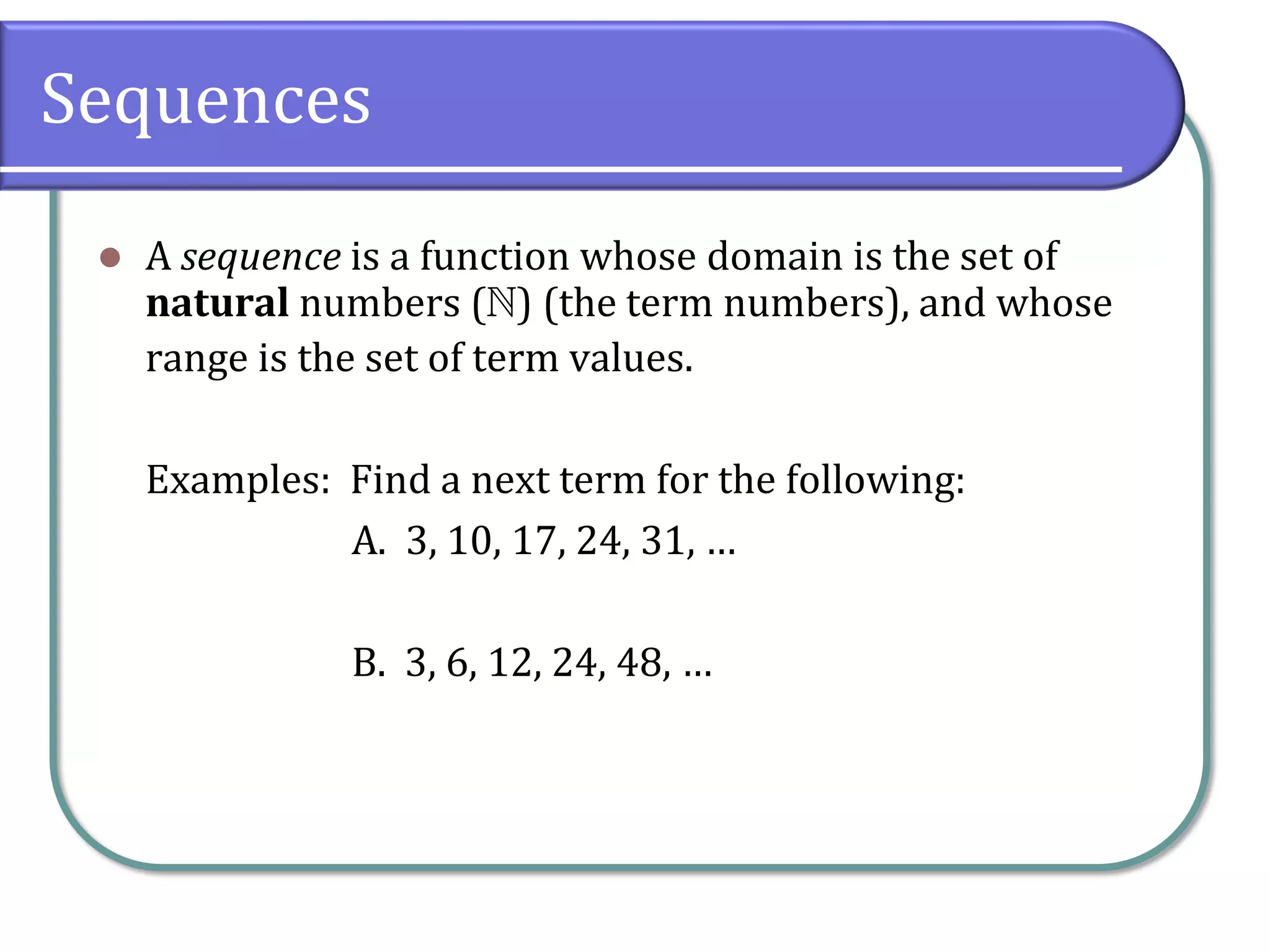 9.1 Sequences and Their Notations | PDF