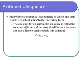 9.2 Arithmetic Sequences | PDF