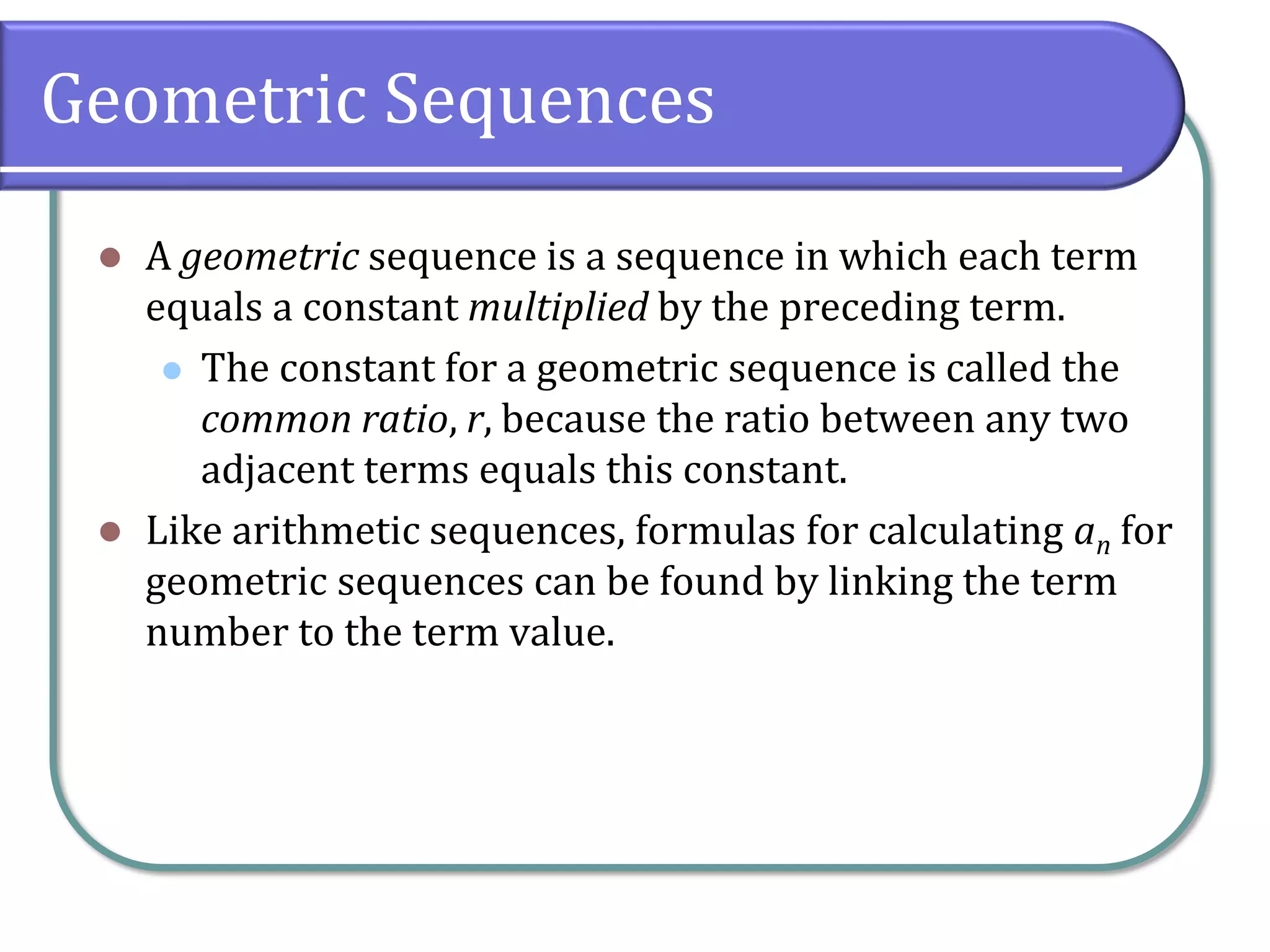 9.3 Geometric Sequences | PPT