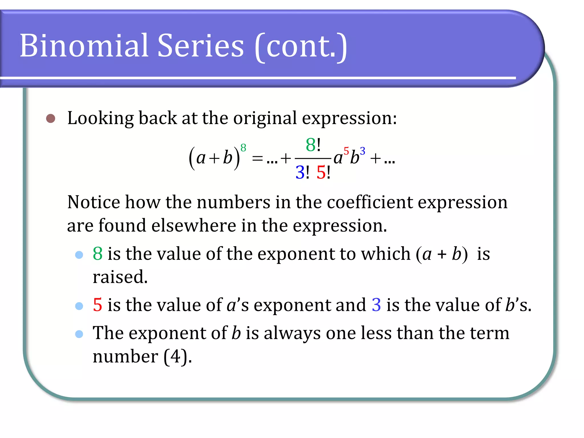 9.6 Binomial Theorem | PPT