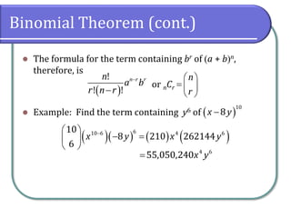 9.6 Binomial Theorem | PPT
