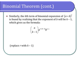9.6 Binomial Theorem | PPT