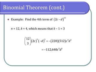 9.6 Binomial Theorem | PPT