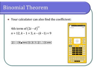 9.6 Binomial Theorem | PPT