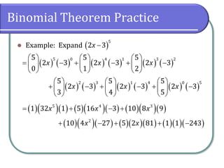9.6 Binomial Theorem | PPT