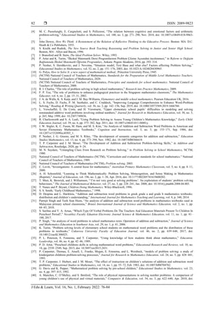 Investigation of primary school students solving arithmetic verbal ...