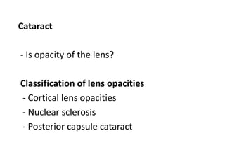 9. DISEASES OF THE LENS.ppt | Eye and Vision Conditions | Diseases and ...