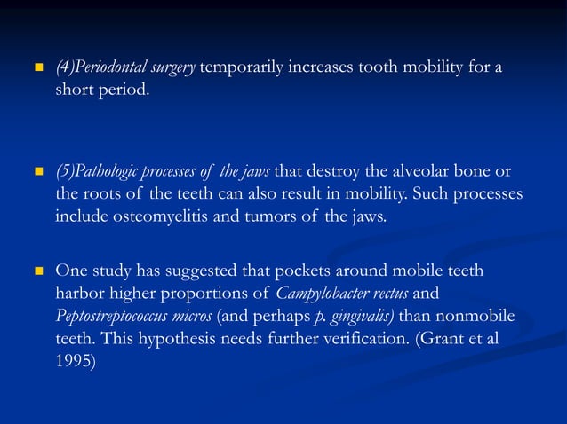 9.Tooth mobility.ppt | Dental Health | Diseases and Conditions