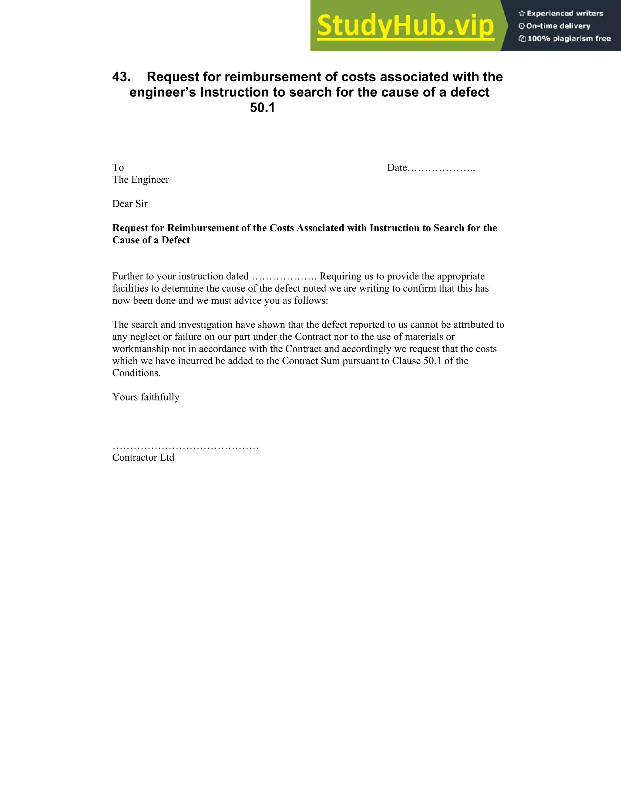 9. Standard Letters And Notices In English Use By The Contractor (With ...