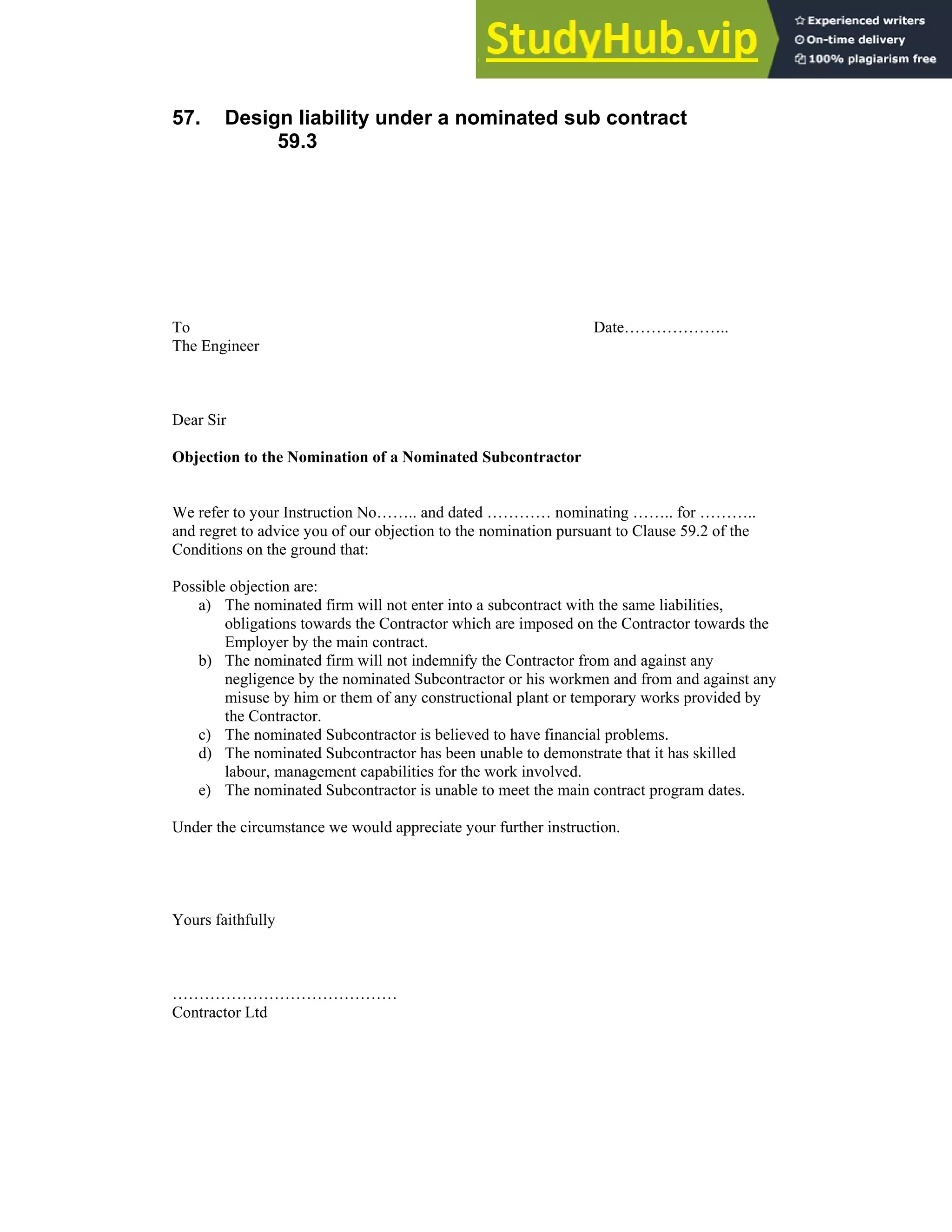 9. Standard Letters And Notices In English Use By The Contractor (With Comments | PDF