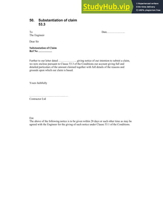 9. Standard Letters And Notices In English Use By The Contractor (With ...