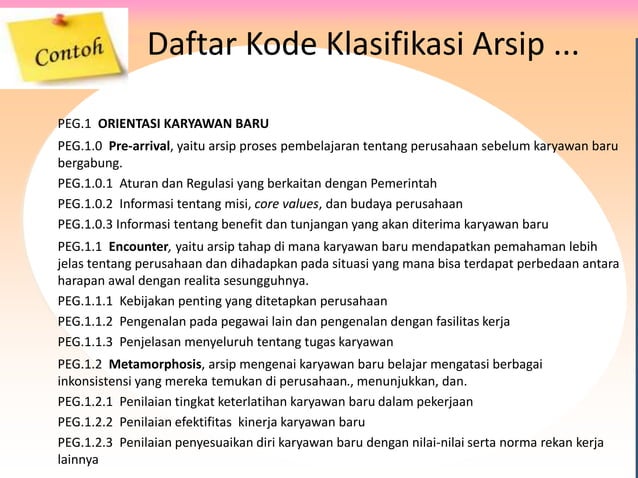 Penciptaan, Kodefikasi dan Penggunaan Arsip Aktif _Training "Document ...