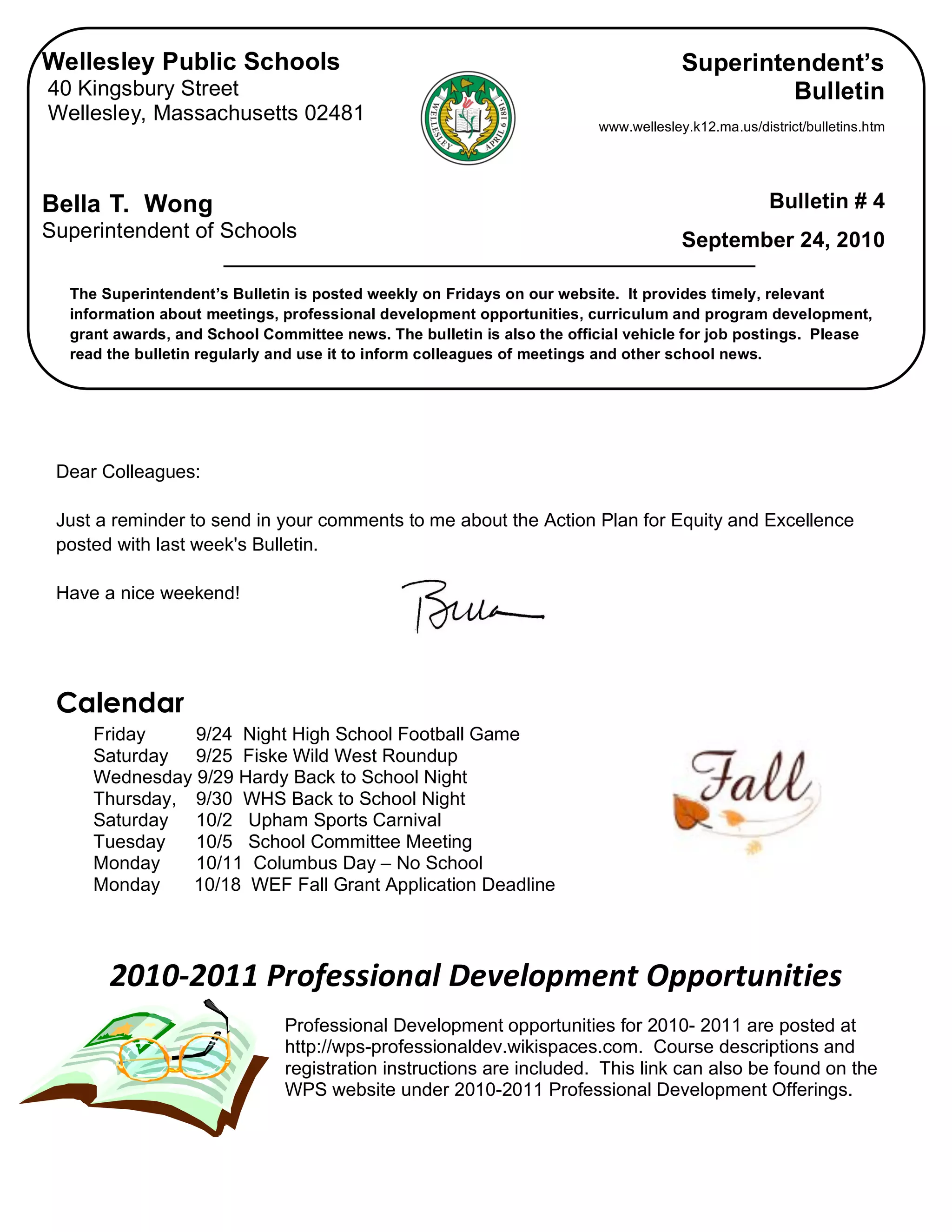 Superintendent's Bulletin 9-24-10 | PDF