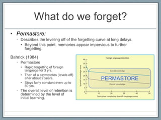 Memory. Theories of memory . Forgetting ppt | PPT