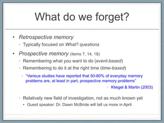 Memory. Theories of memory . Forgetting ppt | PPT