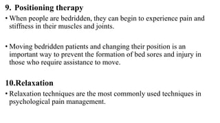 9. Non Pharmacological Methods of Pain Management.PPTX