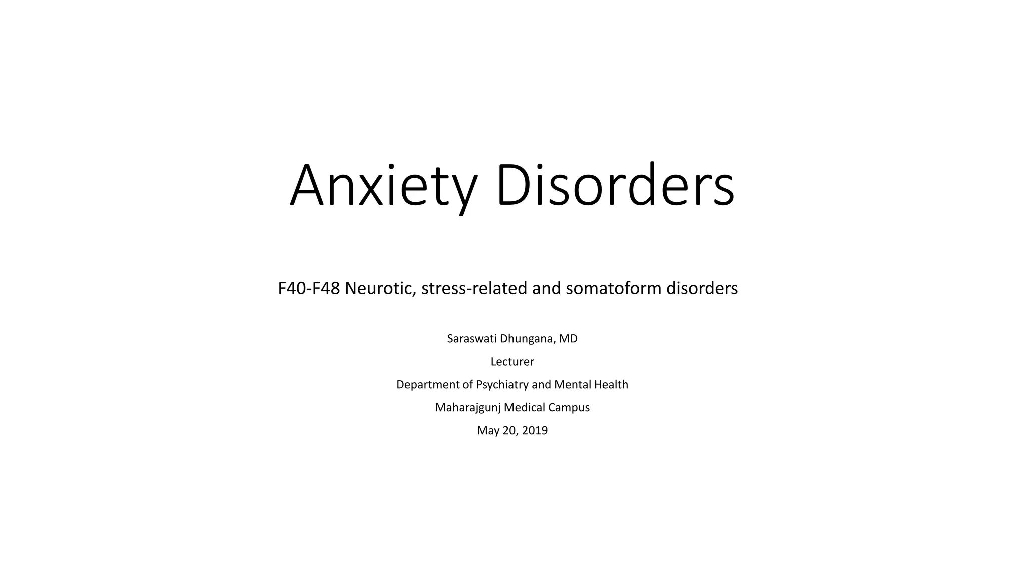 9. Anxiety Disorders.pptx PowerPoint presentation | PPT