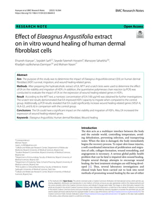 Effect of Elaeagnus Angustifolia extract on in vitro wound healing of ...