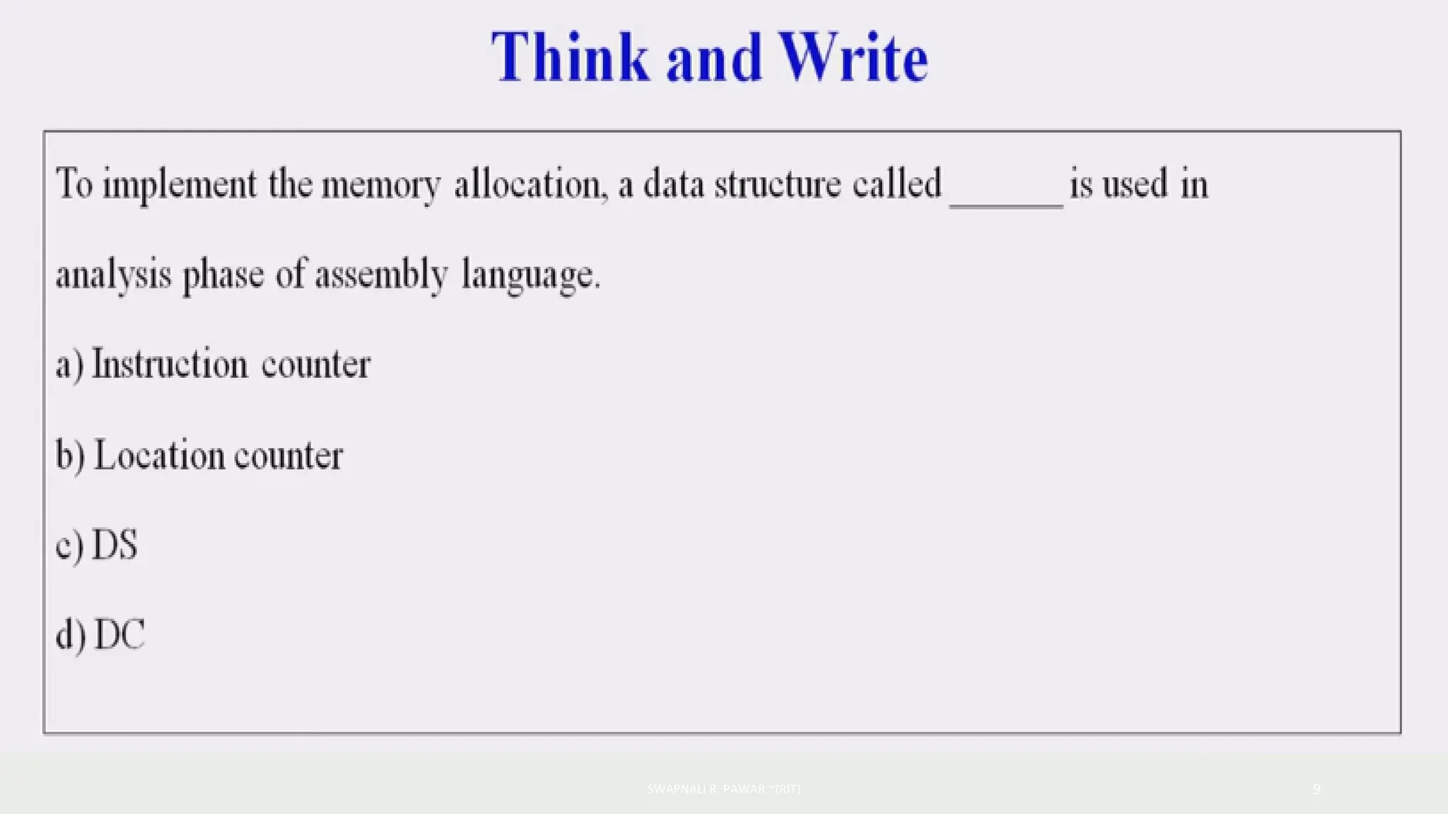 9.SimpleAssemblyScheme in system software.pdf | Programming Languages | Computing