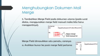pembuatan margin mail merge pada excel dan belajar | PDF