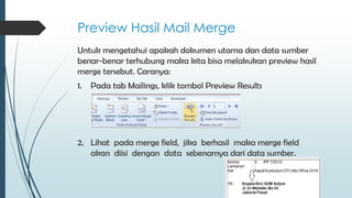 pembuatan margin mail merge pada excel dan belajar | PDF