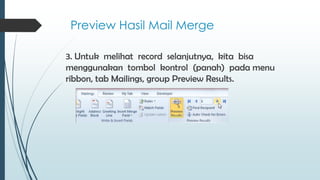 pembuatan margin mail merge pada excel dan belajar | PDF
