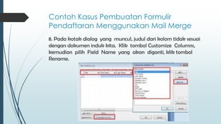 pembuatan margin mail merge pada excel dan belajar | PDF