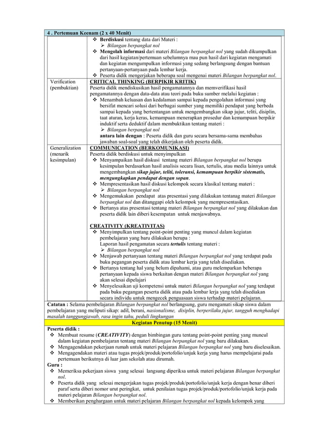 RENCANA PELAKSANAAN PEMBELAJARAN MATEMATIKA | PDF