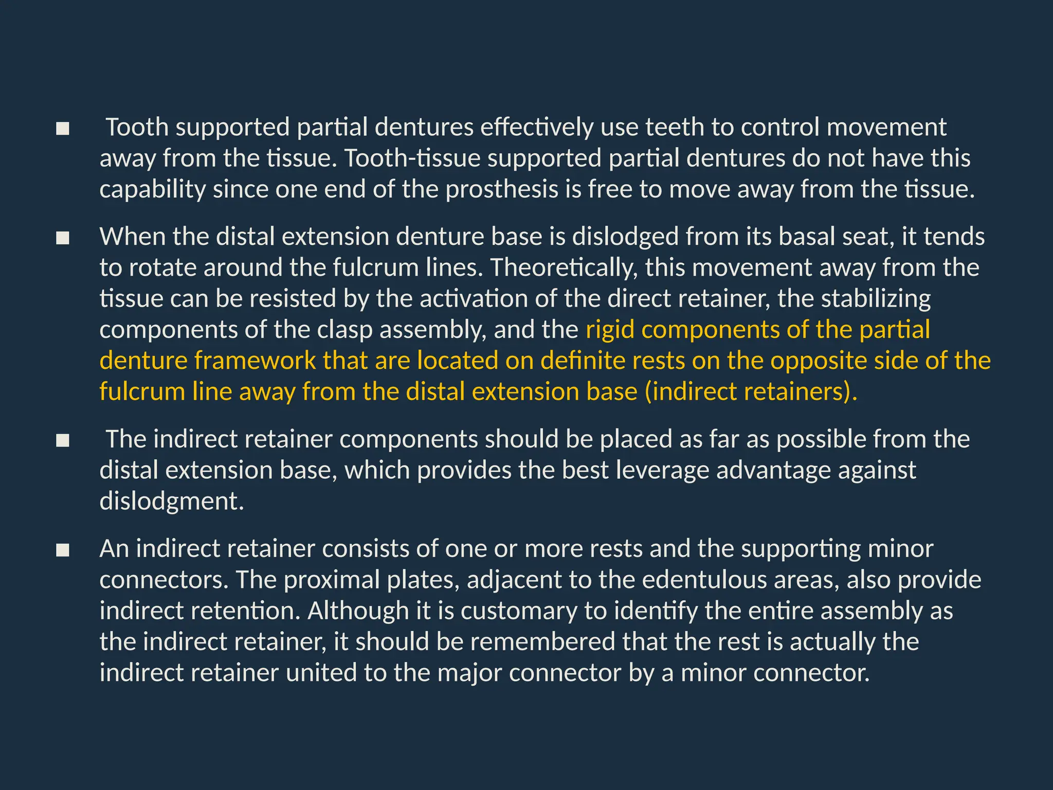 Indirect retainer in removable partial denture | PPTX