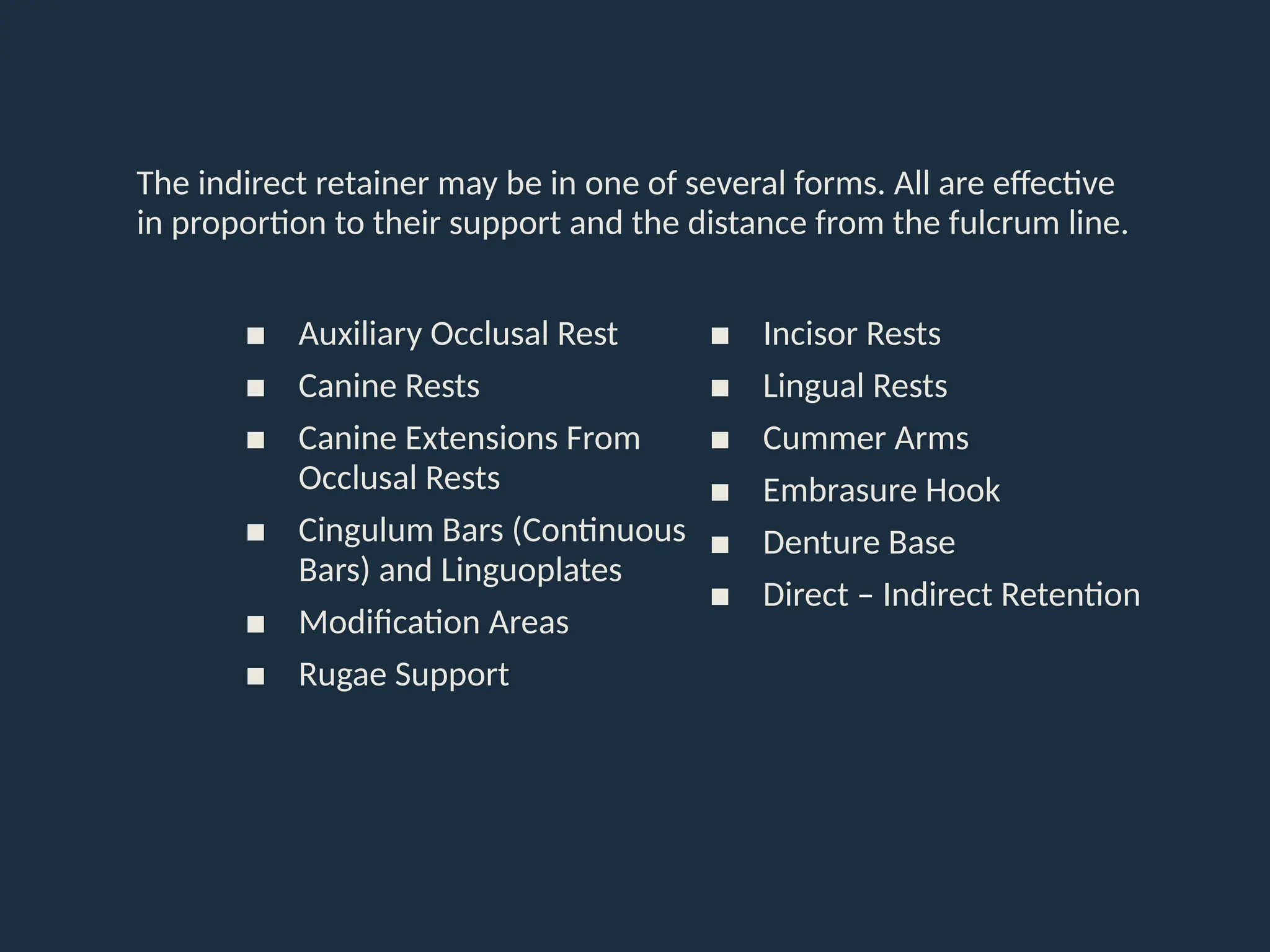 Indirect retainer in removable partial denture | PPTX