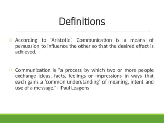 Communication and communication management | PPTX