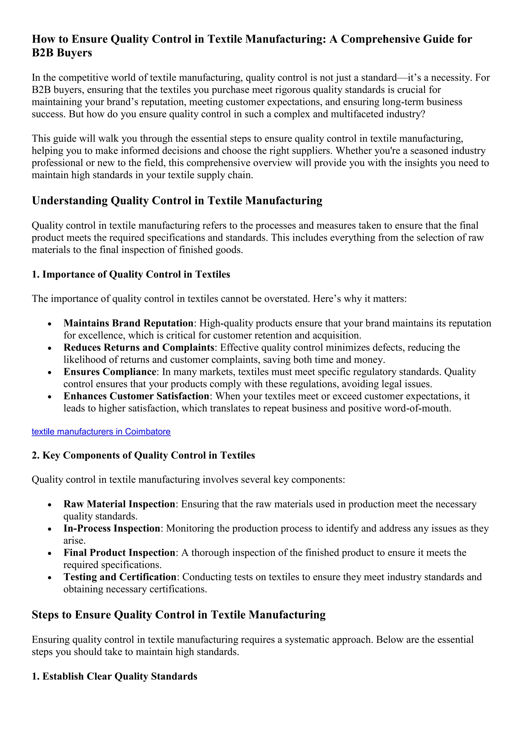 How to Ensure Quality Control in Textile Manufacturing A Comprehensive ...