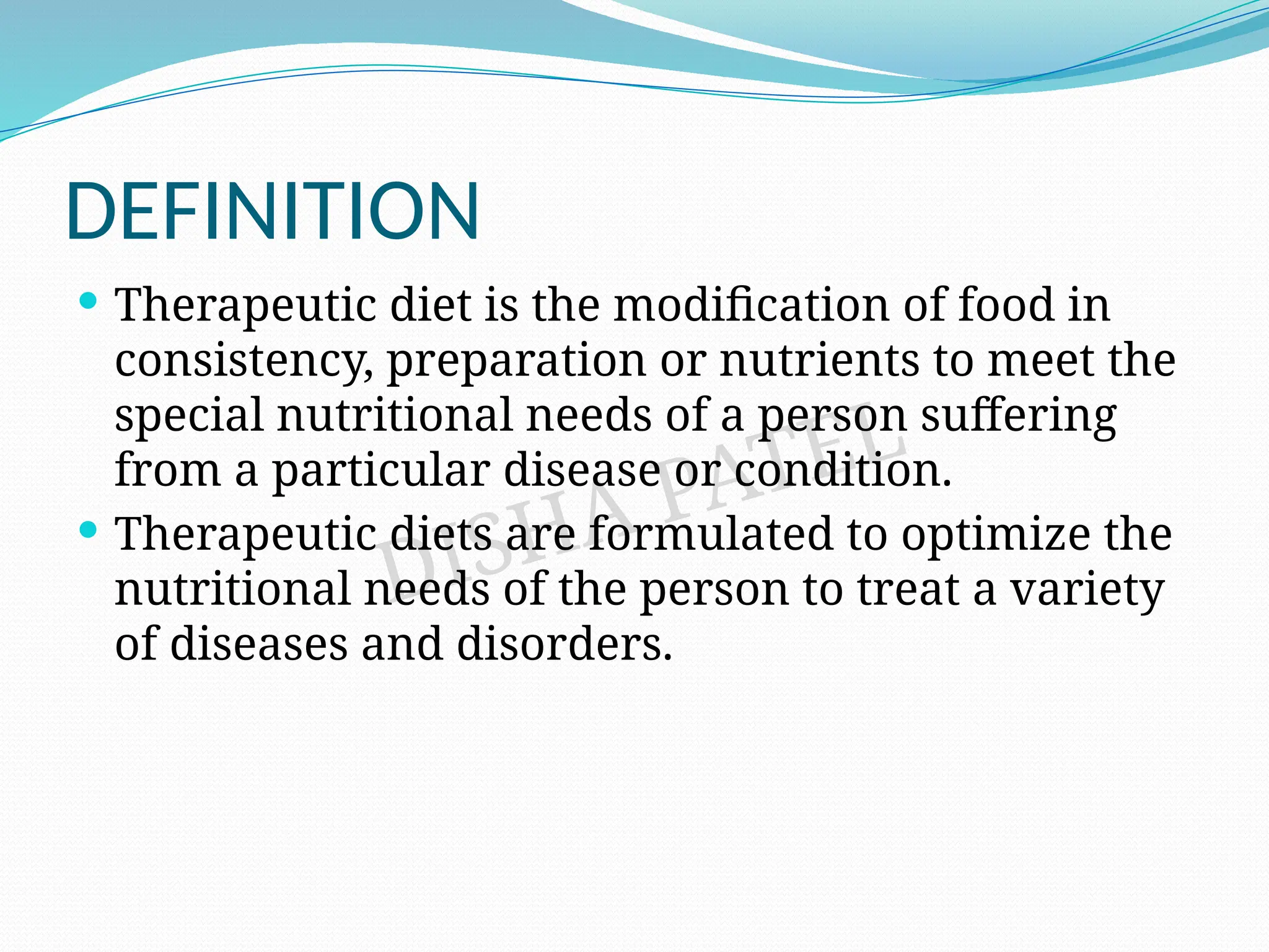 9.1 Therapeutic diet.pptx Nutrition subject for nursing students | PPTX