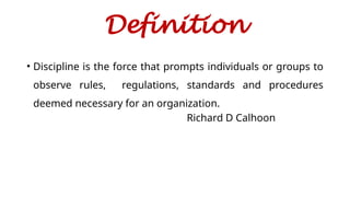 maintainence of discipline for nursing administration ppt | PPTX