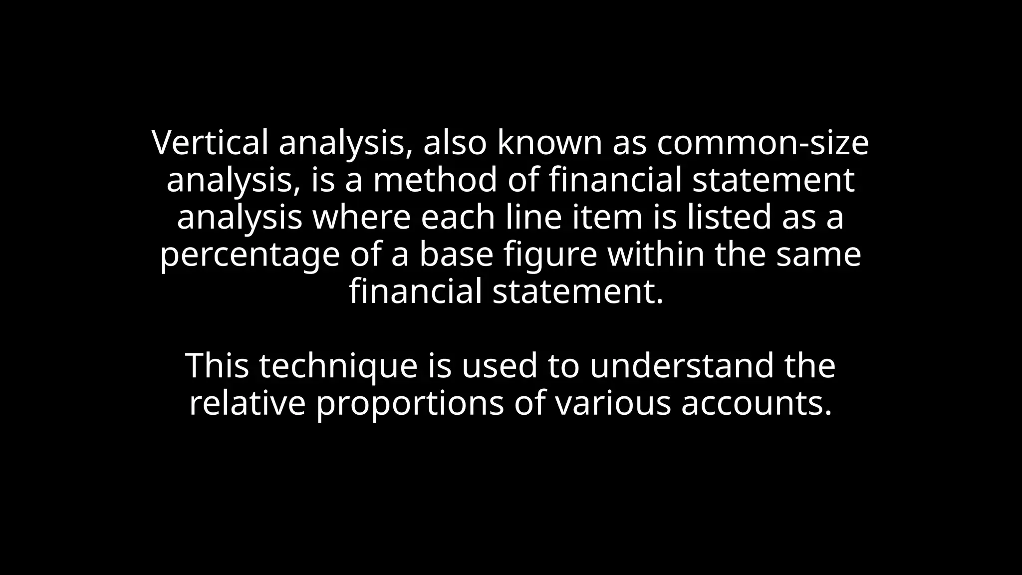 Vertical Analysis for the Financial Statement | PPTX