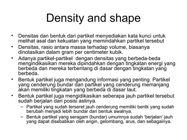 Materi Kuliah Sedimentasi MK Oseanografi | PPT