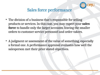 Evaluating Sales Force Performances.pptx | Sales | Business