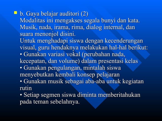 Gaya Belajar Anda Visual Audio Kinestetik.ppt