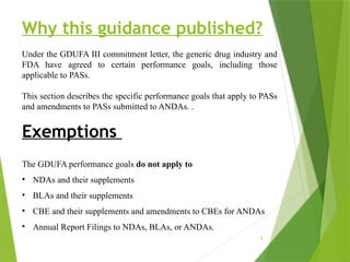 ANDA Submissions Prior Approval Supplements Under GDUFA | PPTX