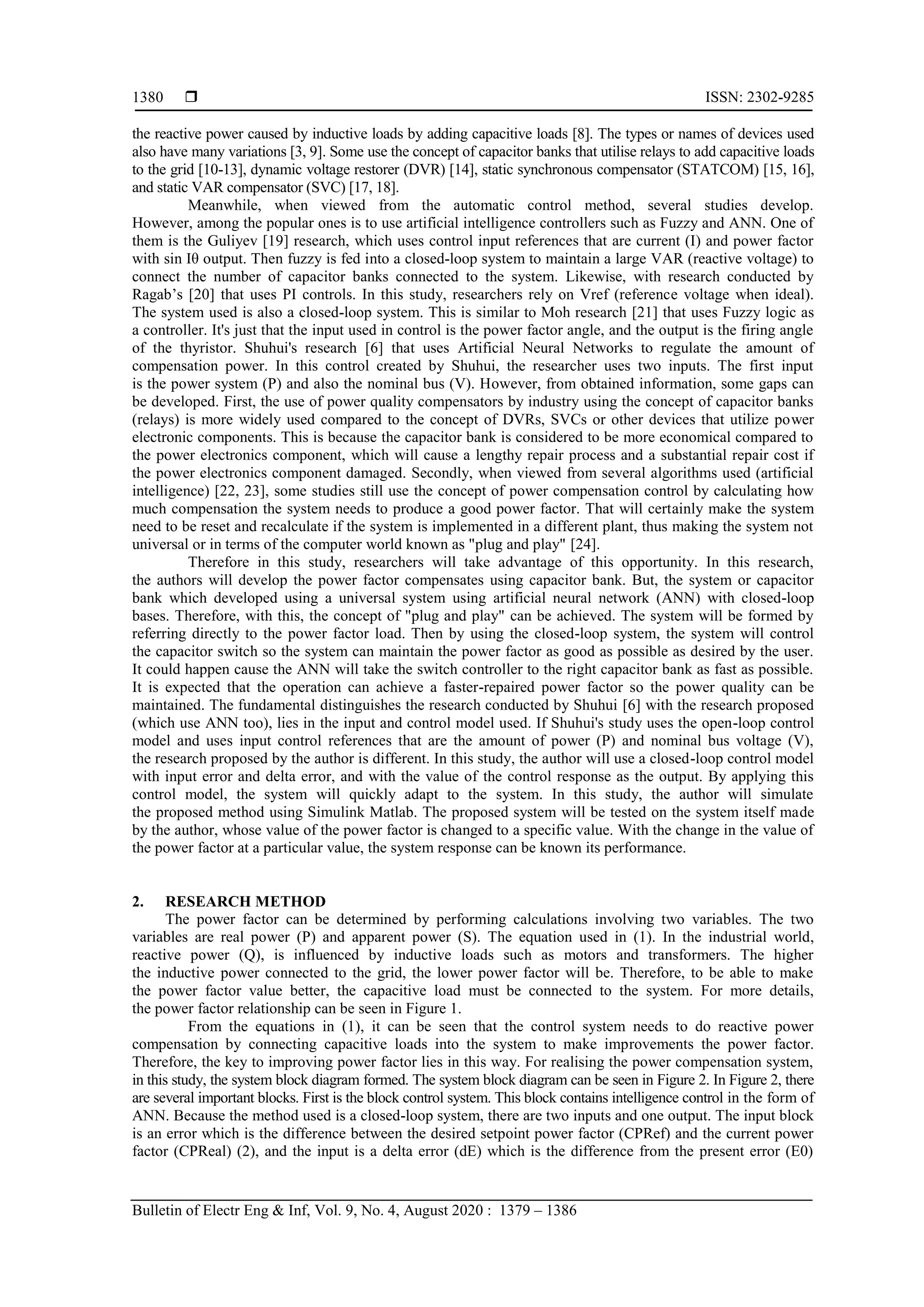 Capacitor Bank Controller Using Artificial Neural Network With Closed Loop System Pdf