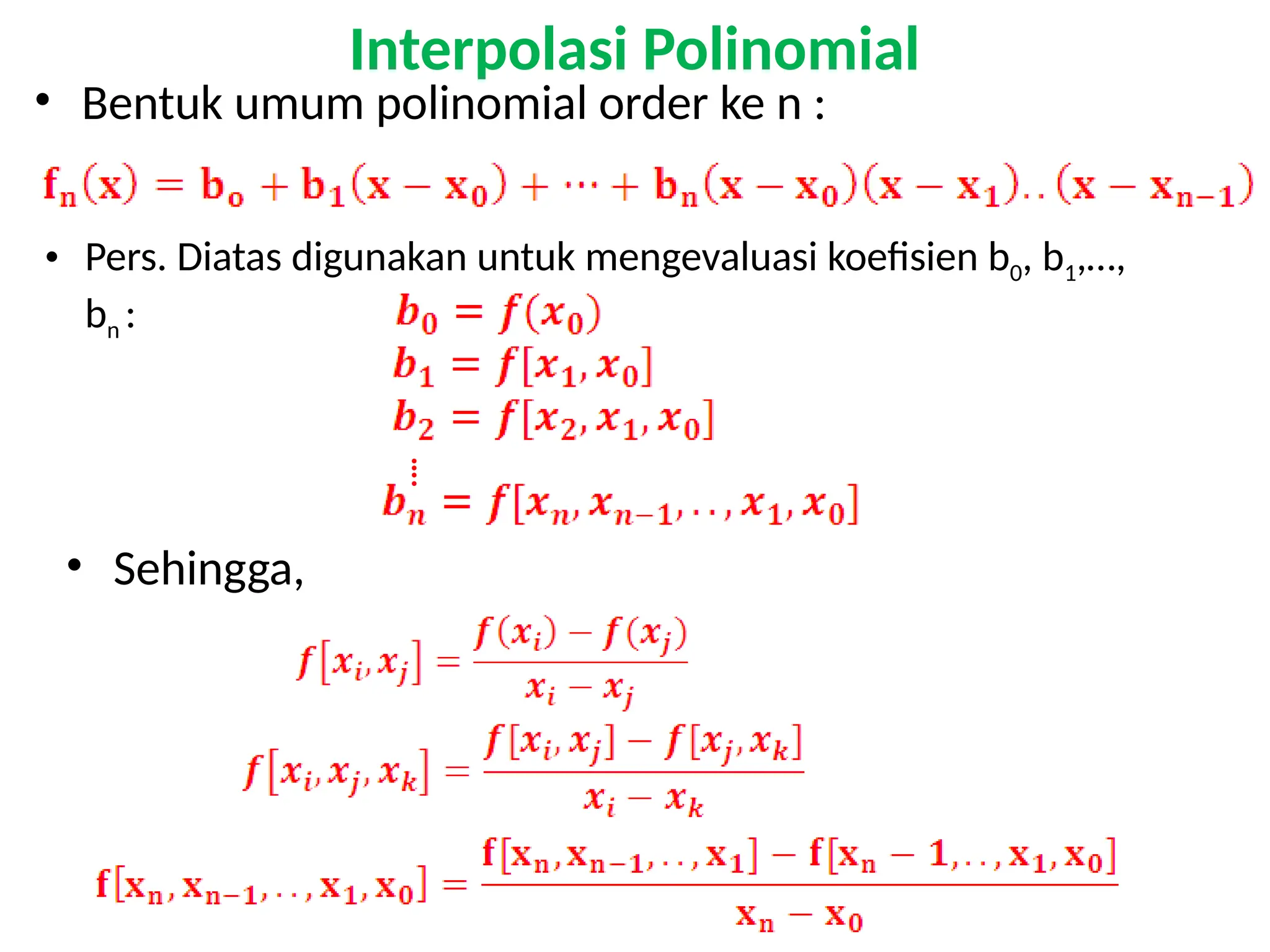 Materi Interpolasi MEtode Numerik UNntk Mahsiswa Teknik Elektro | PPTX