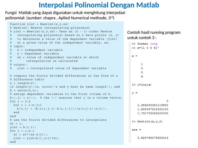 Materi Interpolasi MEtode Numerik UNntk Mahsiswa Teknik Elektro | PPTX